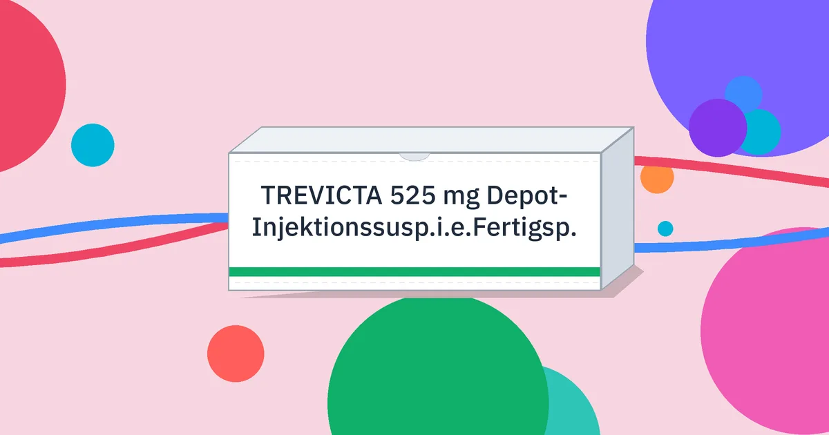 Symbolbild: Packung mit der Aufschrift TREVICTA 525 mg Depot-Injektionssusp.i.e.Fertigsp. (PZN 13416860) – Verfügbarkeit und Bezug in Apotheken in Frankfurt am Main
