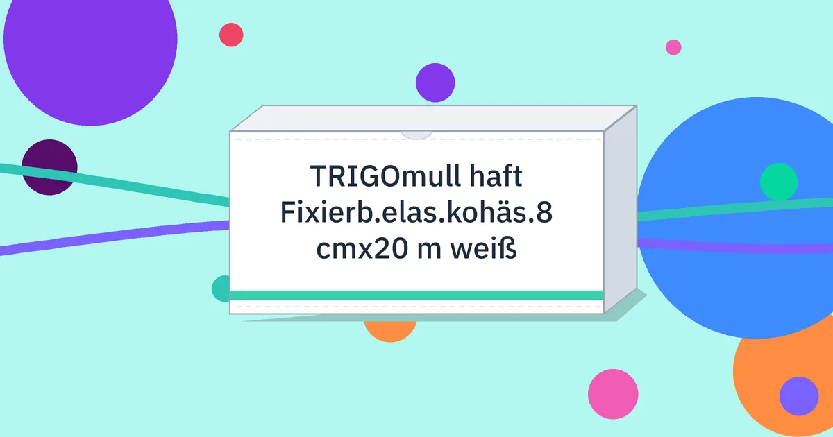 Symbolbild: Packung mit der Aufschrift TRIGOmull haft Fixierb.elas.kohäs.8 cmx20 m weiß (PZN 00049489) – Verfügbarkeit und Bezug in Apotheken in Frankfurt am Main