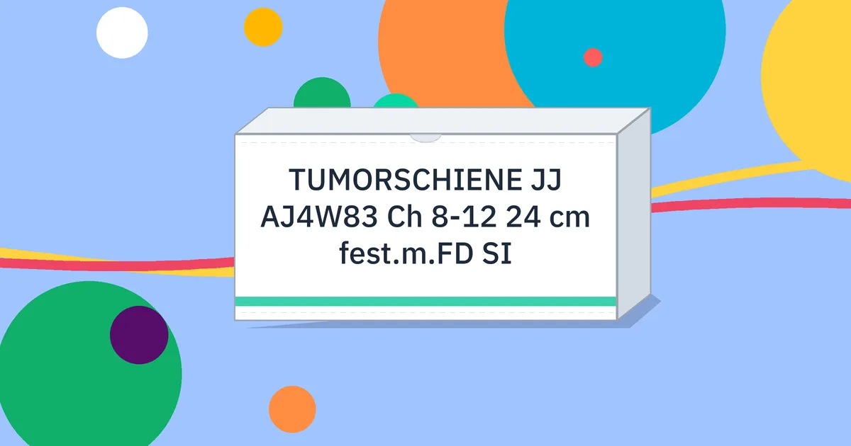 Symbolbild: Packung mit der Aufschrift TUMORSCHIENE JJ AJ4W83 Ch 8-12 24 cm fest.m.FD SI (PZN 01588449) – Verfügbarkeit und Bezug in Apotheken in Frankfurt am Main