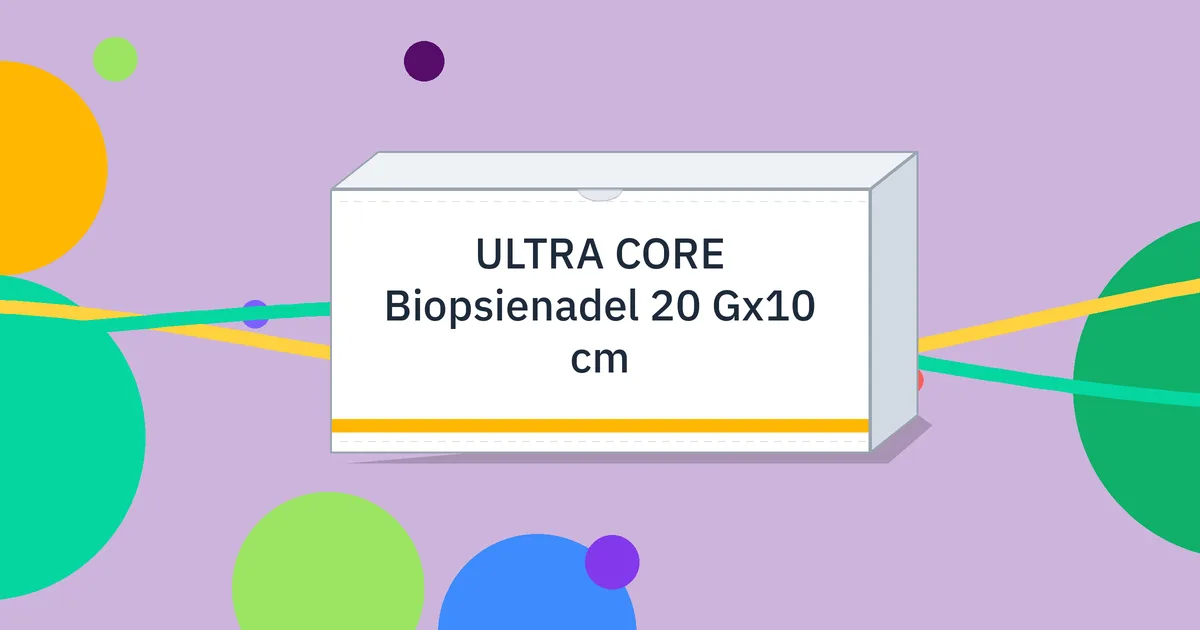 Symbolbild: Packung mit der Aufschrift ULTRA CORE Biopsienadel 20 Gx10 cm (PZN 06767990) – Verfügbarkeit und Bezug in Apotheken in Frankfurt am Main