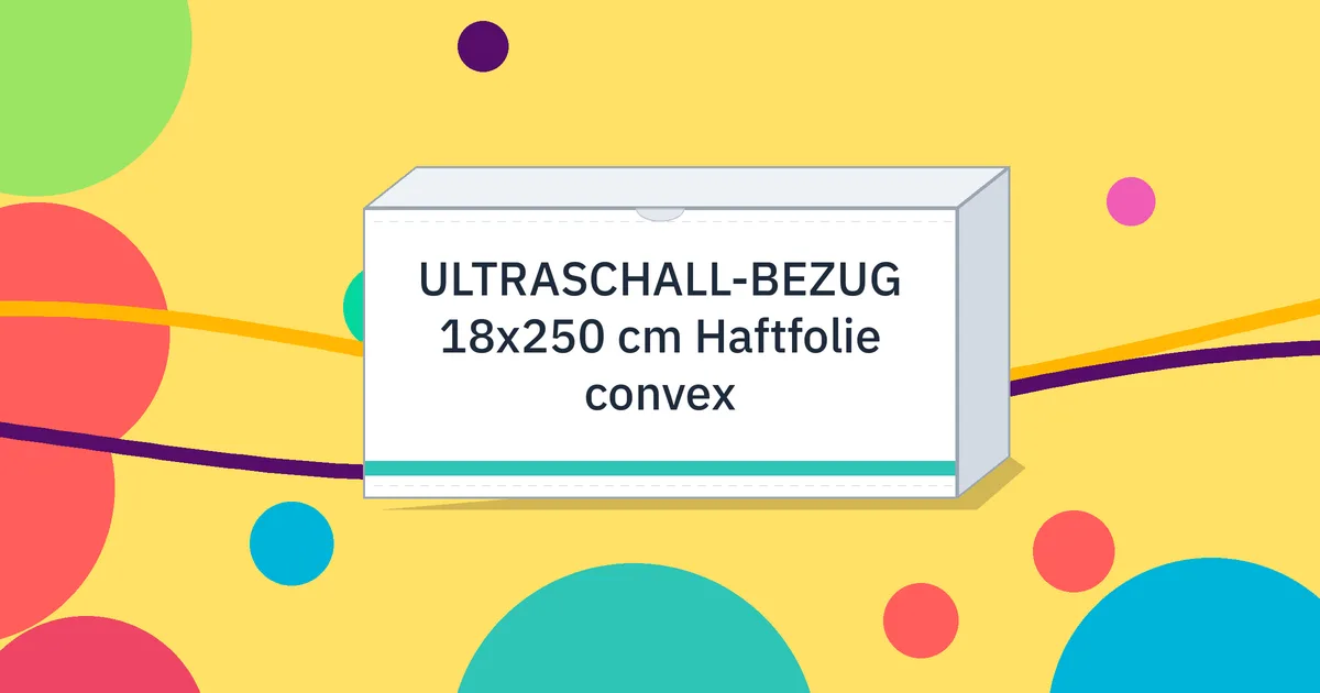Symbolbild: Packung mit der Aufschrift ULTRASCHALL-BEZUG 18x250 cm Haftfolie convex (PZN 07599661) – Verfügbarkeit und Bezug in Apotheken in Frankfurt am Main