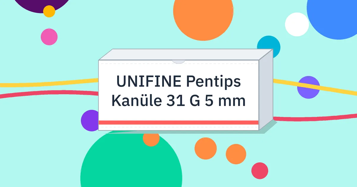 Symbolbild: Packung mit der Aufschrift UNIFINE Pentips Kanüle 31 G 5 mm (PZN 14415064) – Verfügbarkeit und Bezug in Apotheken in Frankfurt am Main