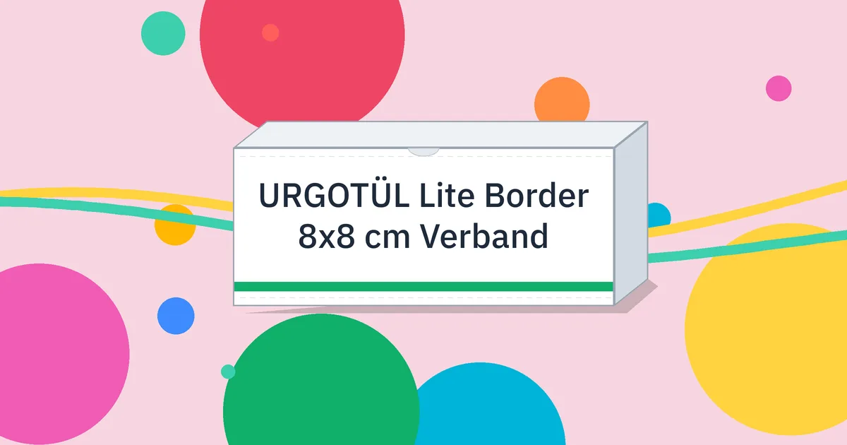 Symbolbild: Packung mit der Aufschrift URGOTÜL Lite Border 8x8 cm Verband (PZN 18840367) – Verfügbarkeit und Bezug in Apotheken in Frankfurt am Main