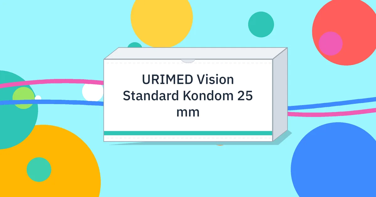 Symbolbild: Packung mit der Aufschrift URIMED Vision Standard Kondom 25 mm (PZN 00500079) – Verfügbarkeit und Bezug in Apotheken in Frankfurt am Main