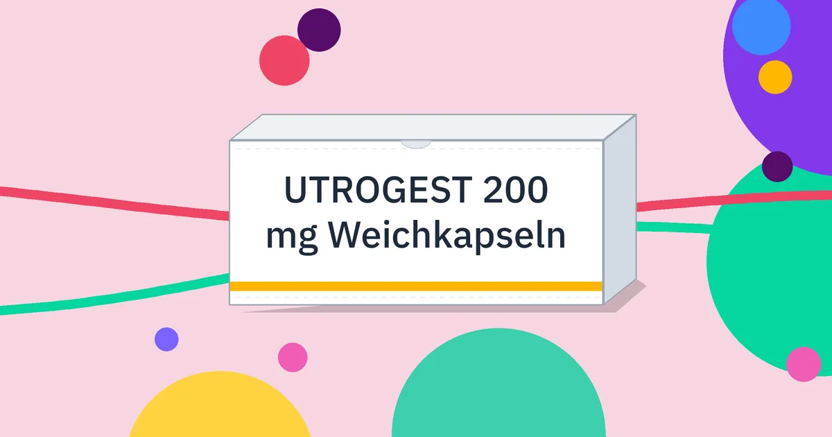 Symbolbild: Packung mit der Aufschrift UTROGEST 200 mg Weichkapseln (PZN 12405245) – Verfügbarkeit und Bezug in Apotheken in Frankfurt am Main