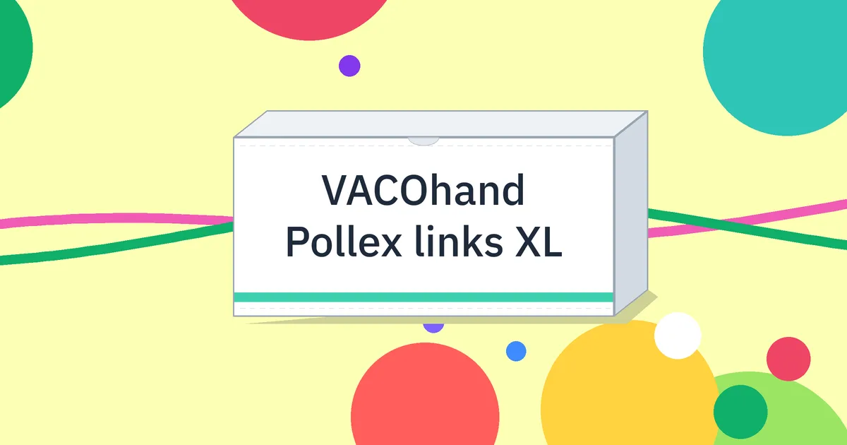 Symbolbild: Packung mit der Aufschrift VACOhand Pollex links XL (PZN 06110439) – Verfügbarkeit und Bezug in Apotheken in Frankfurt am Main