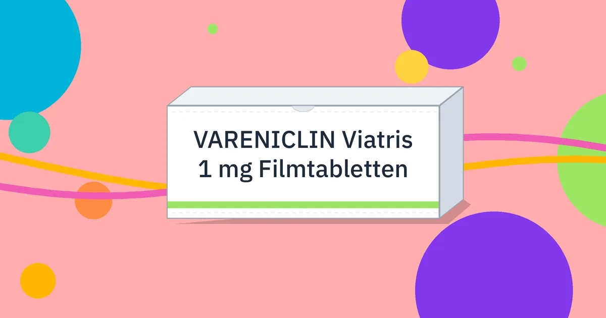 Symbolbild: Packung mit der Aufschrift VARENICLIN Viatris 1 mg Filmtabletten (PZN 19993937) – Verfügbarkeit und Bezug in Apotheken in Frankfurt am Main
