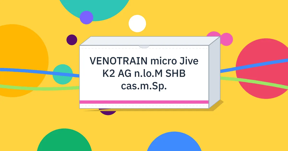 Symbolbild: Packung mit der Aufschrift VENOTRAIN micro Jive K2 AG n.lo.M SHB cas.m.Sp. (PZN 20767264) – Verfügbarkeit und Bezug in Apotheken in Frankfurt am Main
