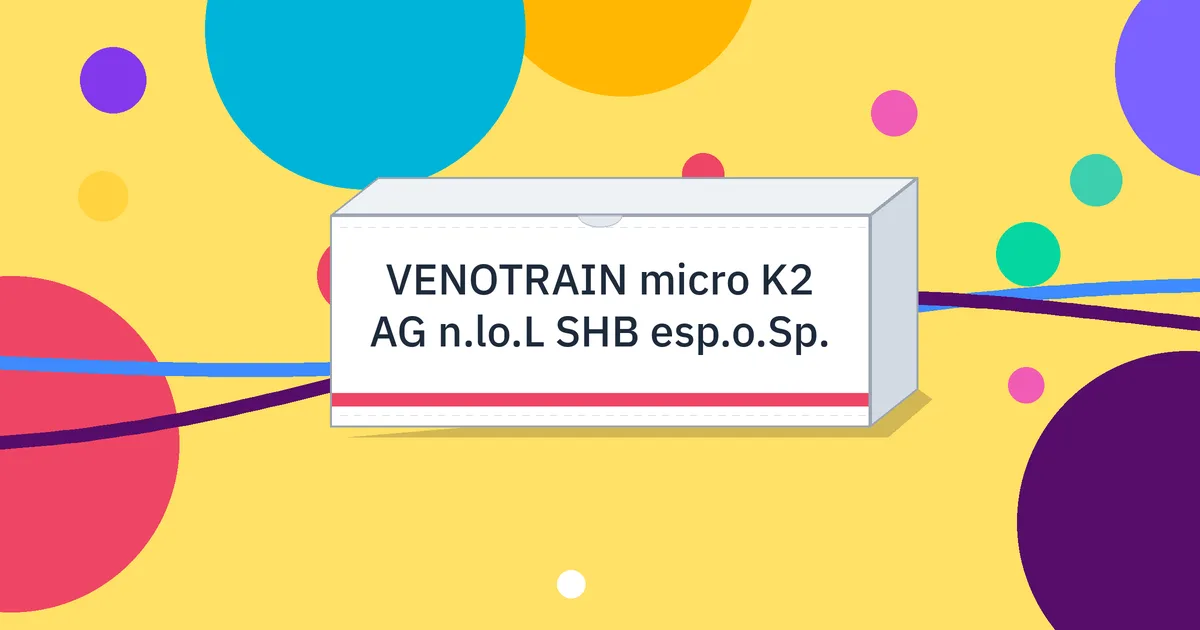 Symbolbild: Packung mit der Aufschrift VENOTRAIN micro K2 AG n.lo.L SHB esp.o.Sp. (PZN 05715258) – Verfügbarkeit und Bezug in Apotheken in Frankfurt am Main