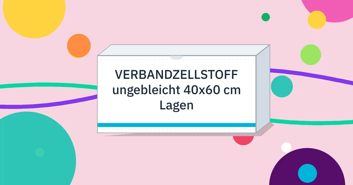 Symbolbild: Packung mit der Aufschrift VERBANDZELLSTOFF ungebleicht 40x60 cm Lagen (PZN 03158173) – Verfügbarkeit und Bezug in Apotheken in Frankfurt am Main