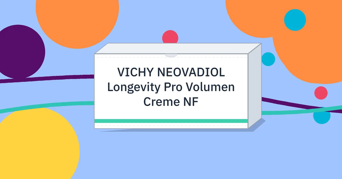 Symbolbild: Packung mit der Aufschrift VICHY NEOVADIOL Longevity Pro Volumen Creme NF (PZN 19888703) – Verfügbarkeit und Bezug in Apotheken in Frankfurt am Main