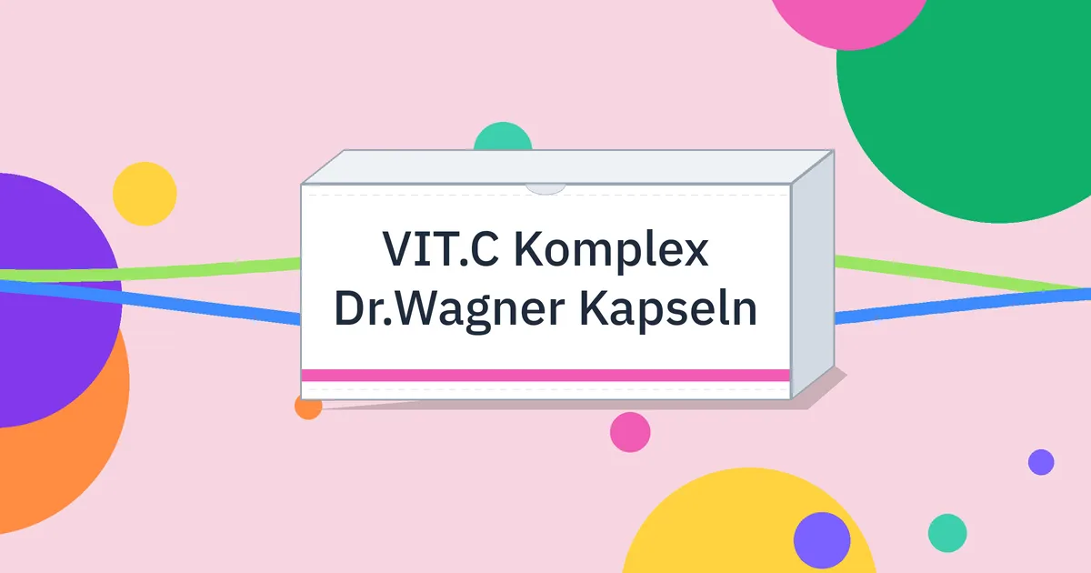 Symbolbild: Packung mit der Aufschrift VIT.C Komplex Dr.Wagner Kapseln (PZN 11029231) – Verfügbarkeit und Bezug in Apotheken in Frankfurt am Main