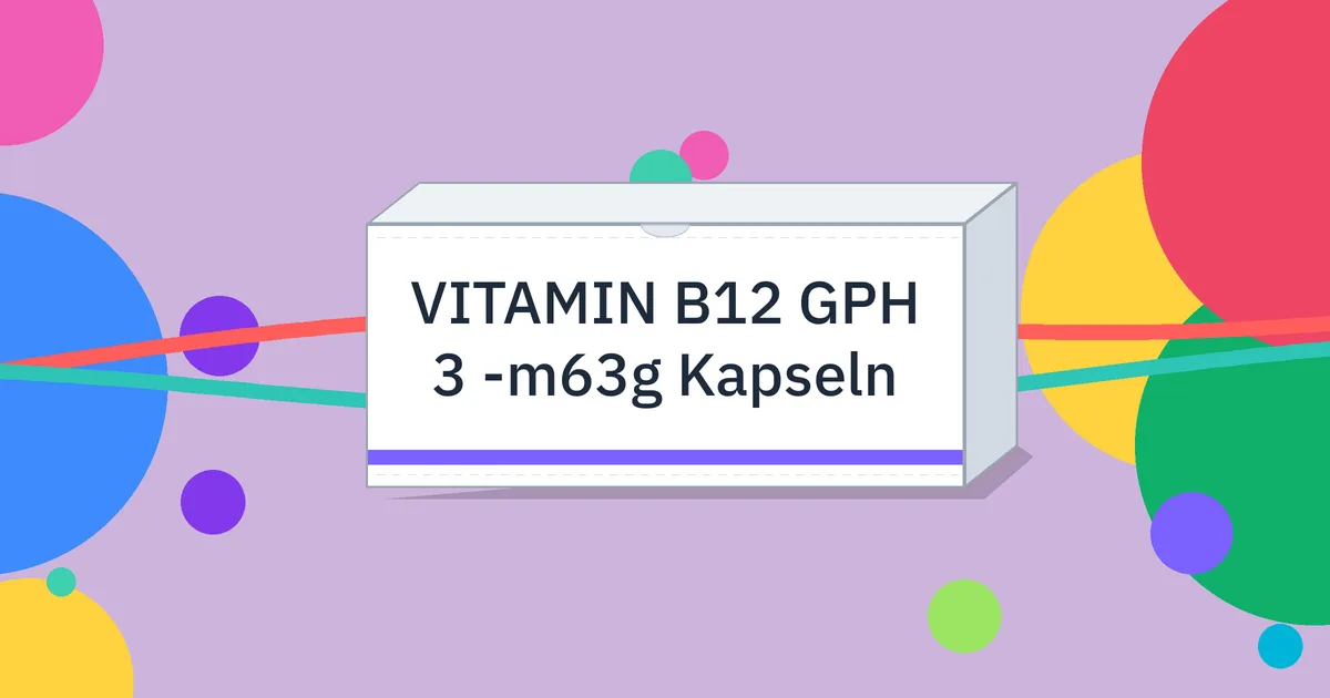 Symbolbild: Packung mit der Aufschrift VITAMIN B12 GPH 3 -m63g Kapseln (PZN 03379543) – Verfügbarkeit und Bezug in Apotheken in Frankfurt am Main
