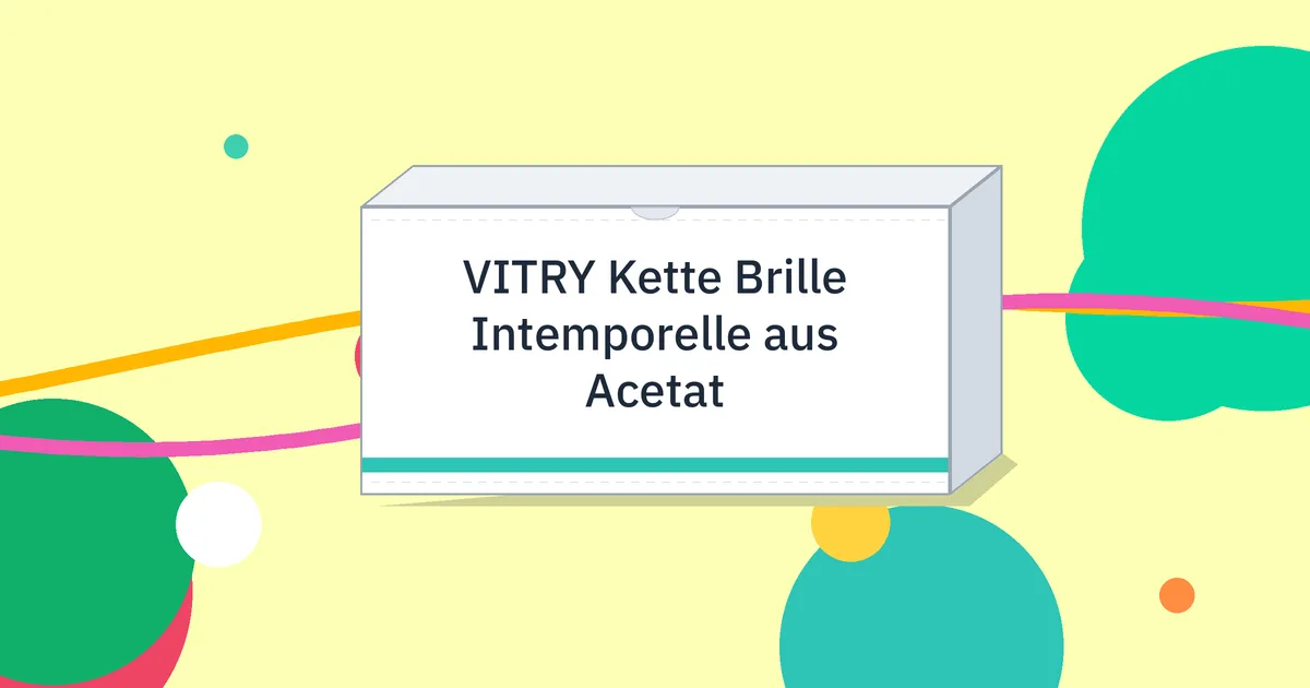 Symbolbild: Packung mit der Aufschrift VITRY Kette Brille Intemporelle aus Acetat (PZN 19067449) – Verfügbarkeit und Bezug in Apotheken in Frankfurt am Main