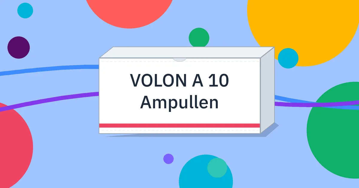 Symbolbild: Packung mit der Aufschrift VOLON A 10 Ampullen (PZN 01635700) – Verfügbarkeit und Bezug in Apotheken in Frankfurt am Main