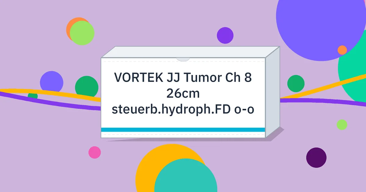 Symbolbild: Packung mit der Aufschrift VORTEK JJ Tumor Ch 8 26cm steuerb.hydroph.FD o-o (PZN 17998787) – Verfügbarkeit und Bezug in Apotheken in Frankfurt am Main