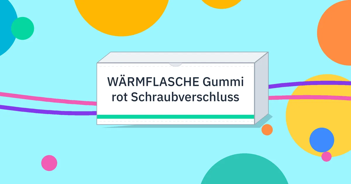Symbolbild: Packung mit der Aufschrift WÄRMFLASCHE Gummi rot Schraubverschluss (PZN 10404193) – Verfügbarkeit und Bezug in Apotheken in Frankfurt am Main
