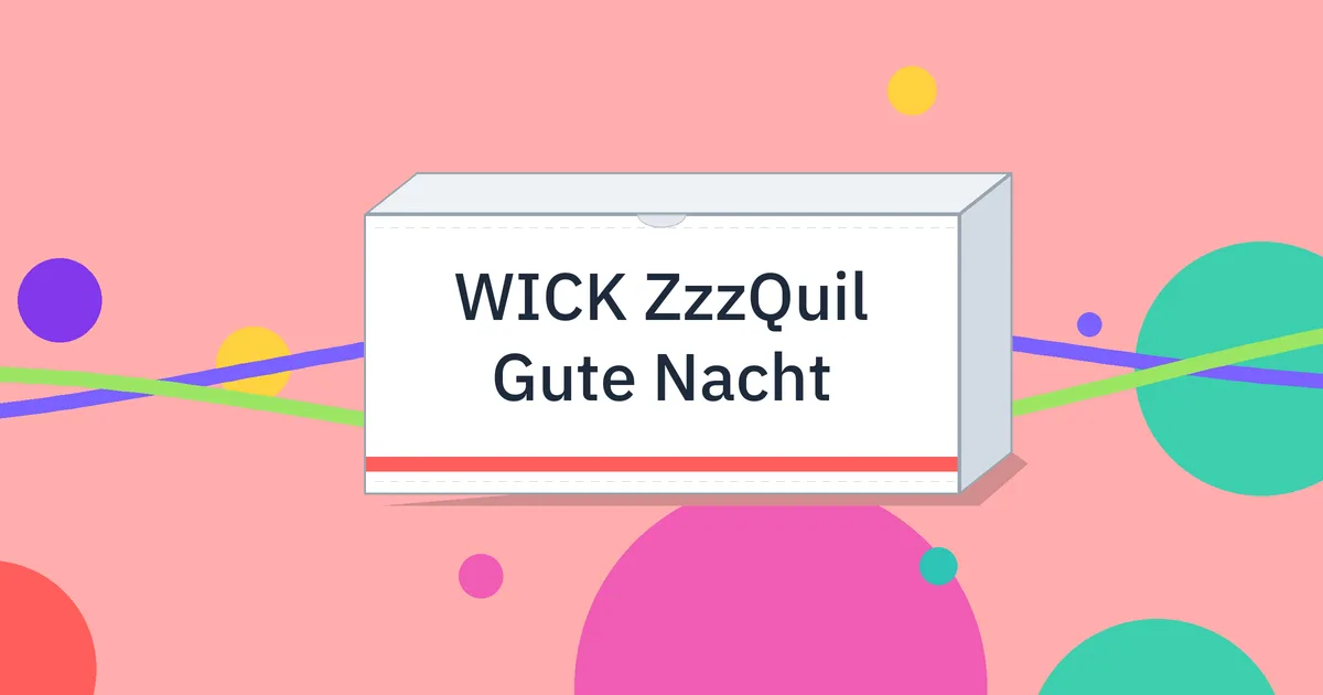 Symbolbild: Packung mit der Aufschrift WICK ZzzQuil Gute Nacht (PZN 16894643) – Verfügbarkeit und Bezug in Apotheken in Frankfurt am Main
