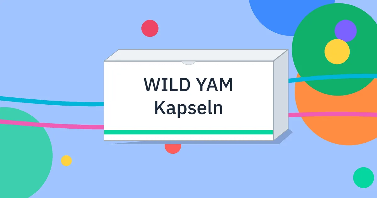 Symbolbild: Packung mit der Aufschrift WILD YAM Kapseln (PZN 02223081) – Verfügbarkeit und Bezug in Apotheken in Frankfurt am Main