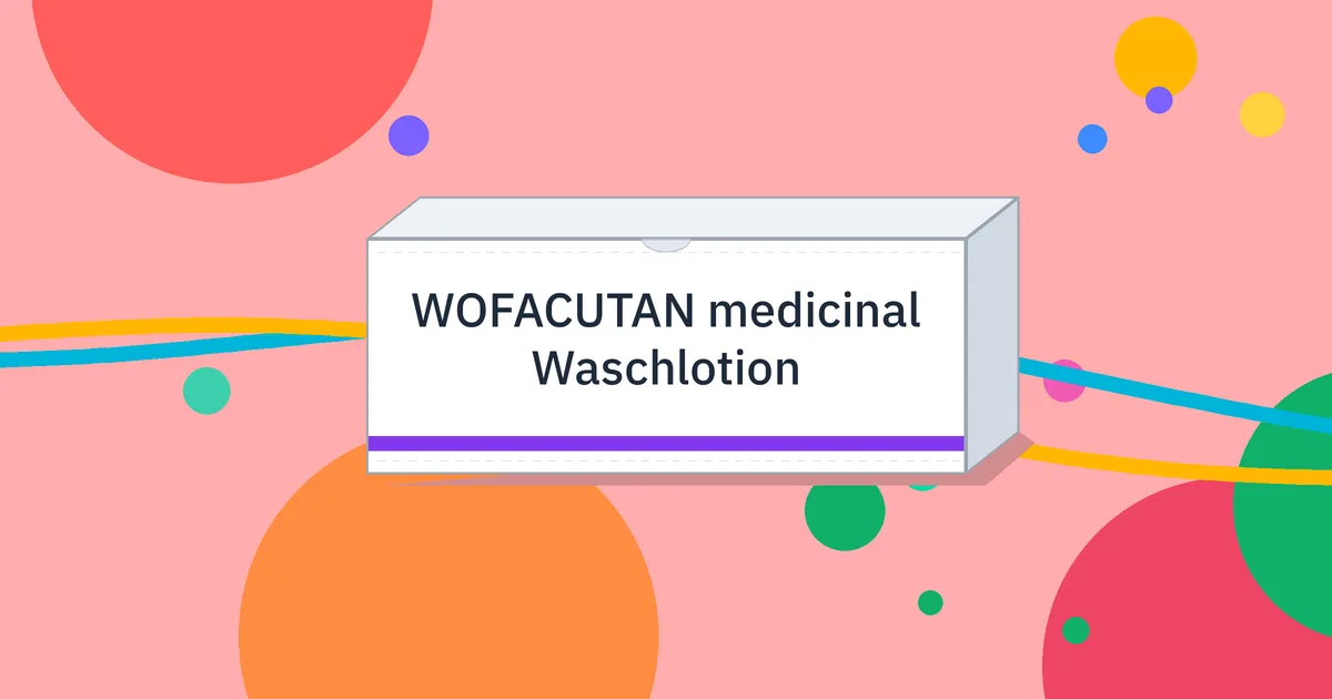 Symbolbild: Packung mit der Aufschrift WOFACUTAN medicinal Waschlotion (PZN 05046722) – Verfügbarkeit und Bezug in Apotheken in Frankfurt am Main