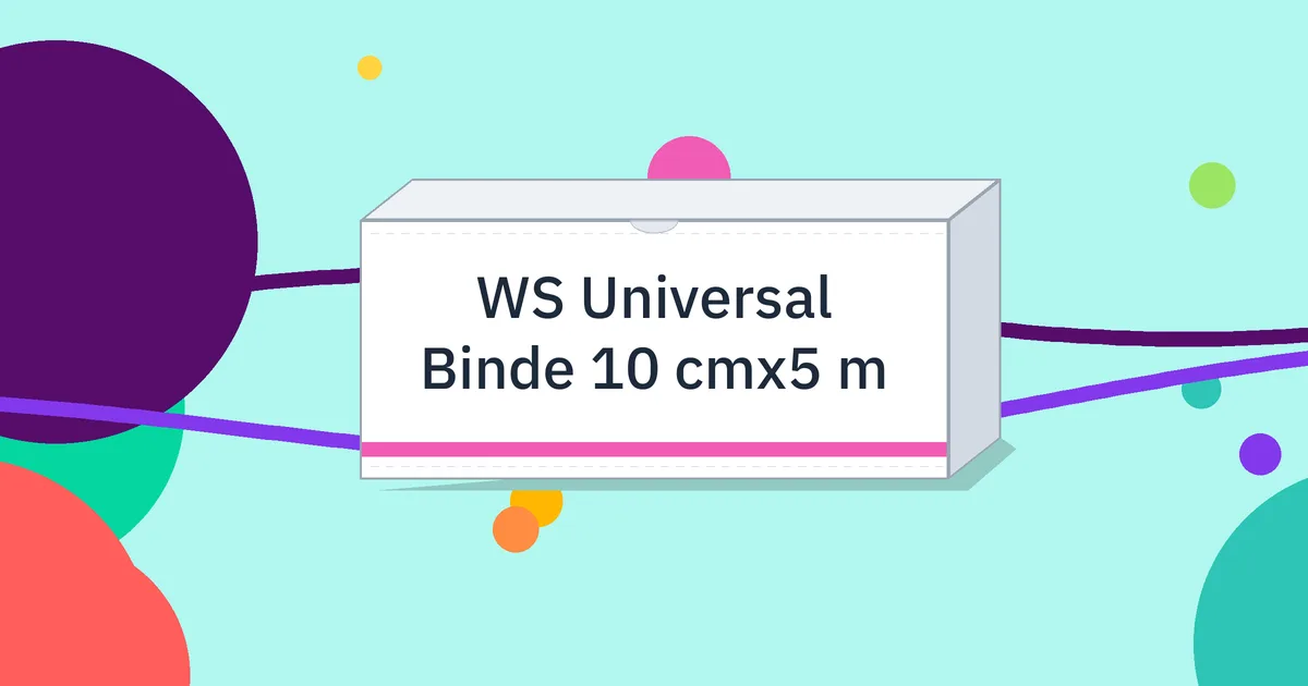 Symbolbild: Packung mit der Aufschrift WS Universal Binde 10 cmx5 m (PZN 00007539) – Verfügbarkeit und Bezug in Apotheken in Frankfurt am Main