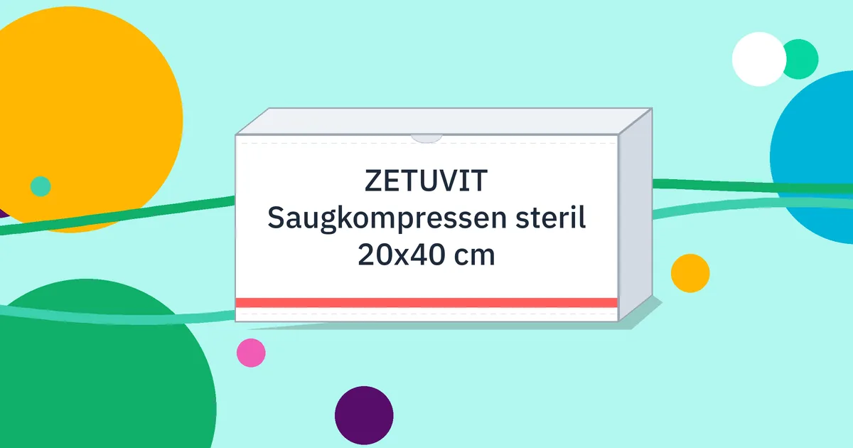 Symbolbild: Packung mit der Aufschrift ZETUVIT Saugkompressen steril 20x40 cm (PZN 18297727) – Verfügbarkeit und Bezug in Apotheken in Frankfurt am Main