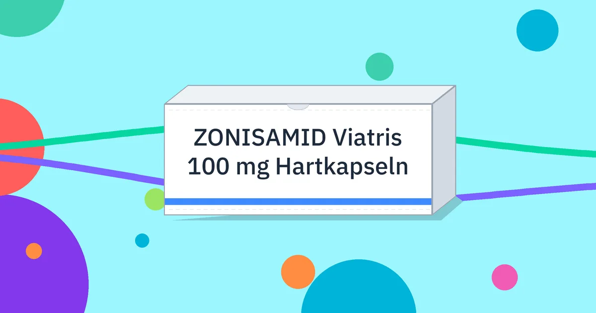 Symbolbild: Packung mit der Aufschrift ZONISAMID Viatris 100 mg Hartkapseln (PZN 20024899) – Verfügbarkeit und Bezug in Apotheken in Frankfurt am Main