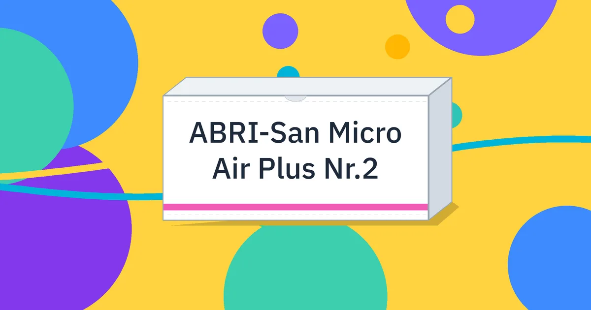 Symbolbild: Packung mit der Aufschrift ABRI-San Micro Air Plus Nr.2 (PZN 02806090) – Verfügbarkeit und Bezug in Apotheken in Frankfurt am Main
