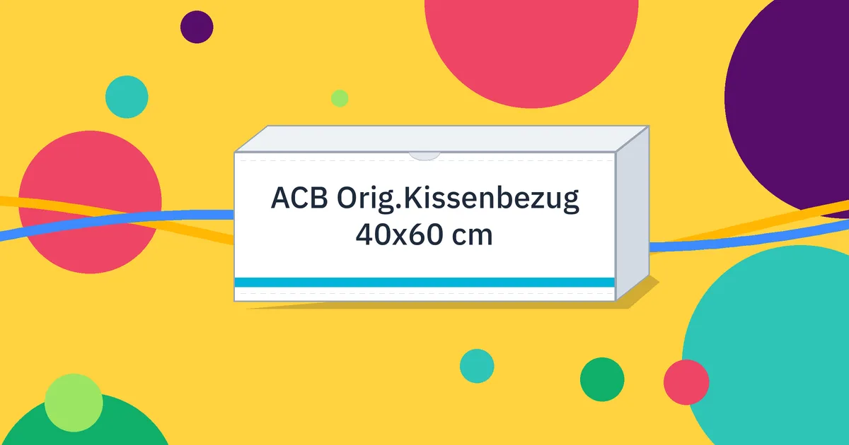 Symbolbild: Packung mit der Aufschrift ACB Orig.Kissenbezug 40x60 cm (PZN 11664625) – Verfügbarkeit und Bezug in Apotheken in Frankfurt am Main
