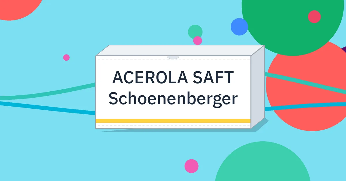 Symbolbild: Packung mit der Aufschrift ACEROLA SAFT Schoenenberger (PZN 00692021) – Verfügbarkeit und Bezug in Apotheken in Frankfurt am Main