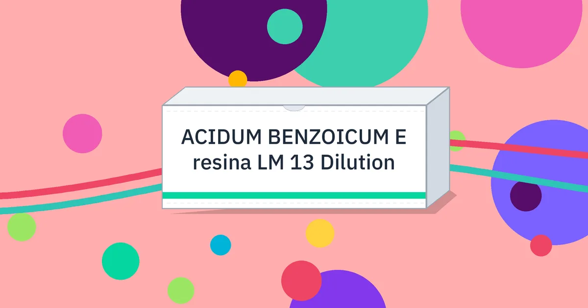 Symbolbild: Packung mit der Aufschrift ACIDUM BENZOICUM E resina LM 13 Dilution (PZN 16241639) – Verfügbarkeit und Bezug in Apotheken in Frankfurt am Main