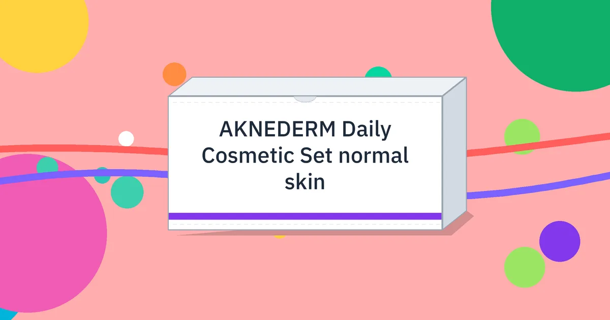 Symbolbild: Packung mit der Aufschrift AKNEDERM Daily Cosmetic Set normal skin (PZN 17371752) – Verfügbarkeit und Bezug in Apotheken in Frankfurt am Main