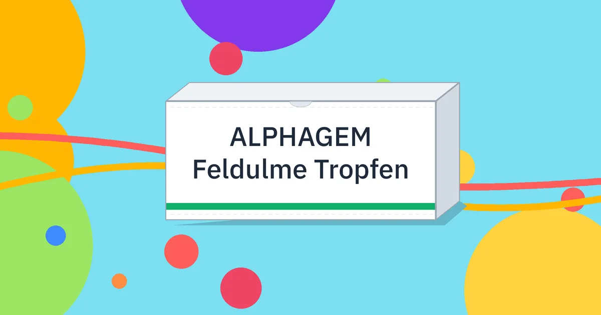 Symbolbild: Packung mit der Aufschrift ALPHAGEM Feldulme Tropfen (PZN 20297775) – Verfügbarkeit und Bezug in Apotheken in Frankfurt am Main