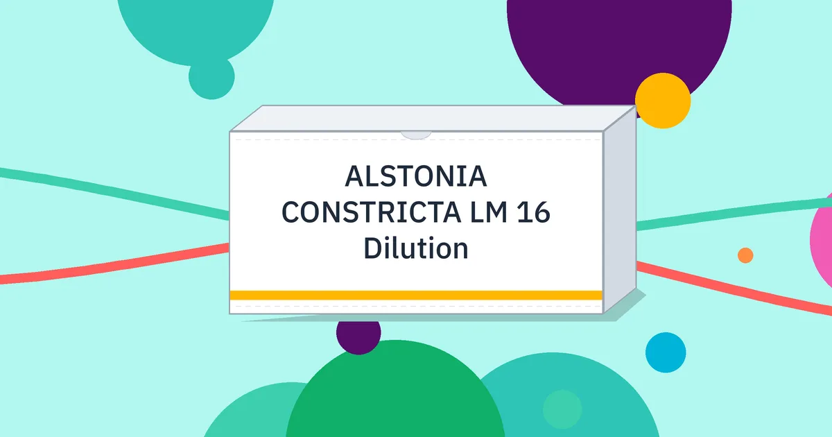 Symbolbild: Packung mit der Aufschrift ALSTONIA CONSTRICTA LM 16 Dilution (PZN 13314384) – Verfügbarkeit und Bezug in Apotheken in Frankfurt am Main