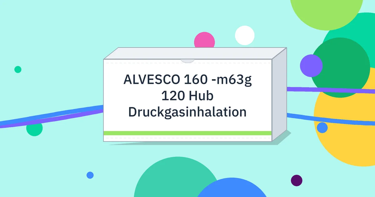 Symbolbild: Packung mit der Aufschrift ALVESCO 160 -m63g 120 Hub Druckgasinhalation (PZN 19506742) – Verfügbarkeit und Bezug in Apotheken in Frankfurt am Main