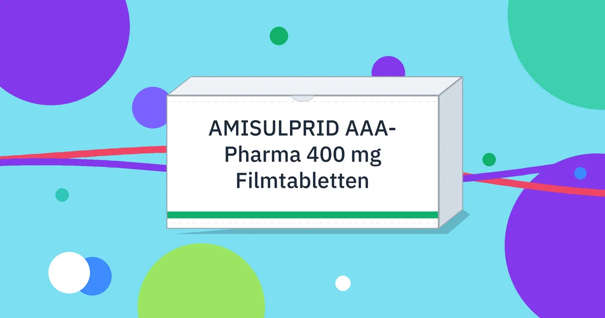 Symbolbild: Packung mit der Aufschrift AMISULPRID AAA-Pharma 400 mg Filmtabletten (PZN 01163201) – Verfügbarkeit und Bezug in Apotheken in Frankfurt am Main