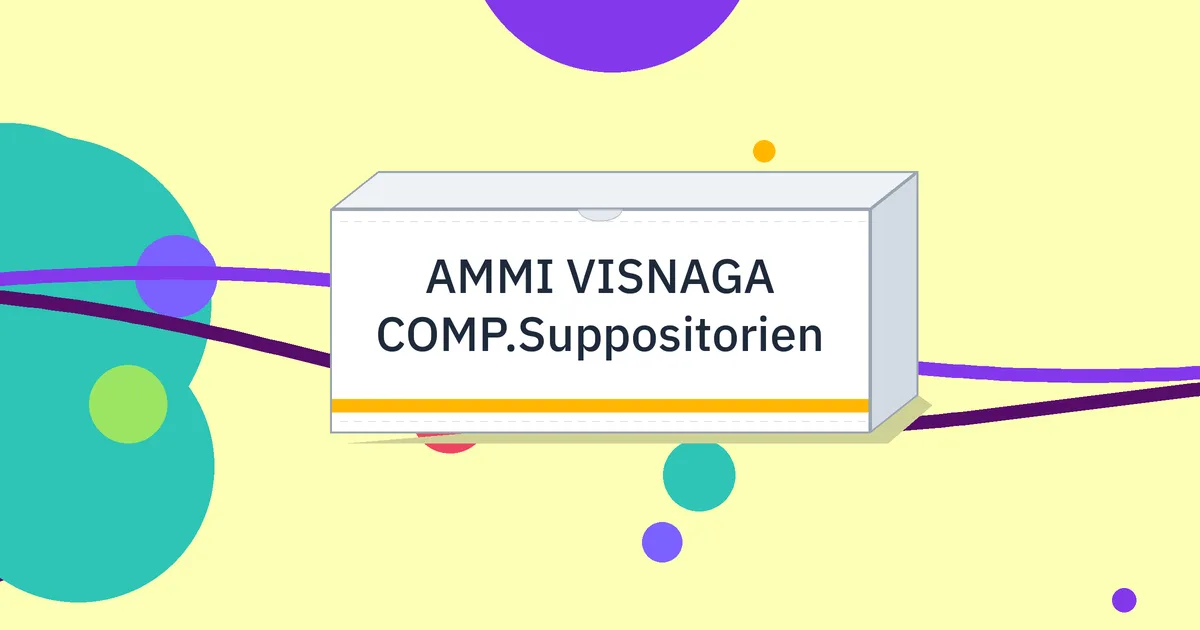 Symbolbild: Packung mit der Aufschrift AMMI VISNAGA COMP.Suppositorien (PZN 01880606) – Verfügbarkeit und Bezug in Apotheken in Frankfurt am Main