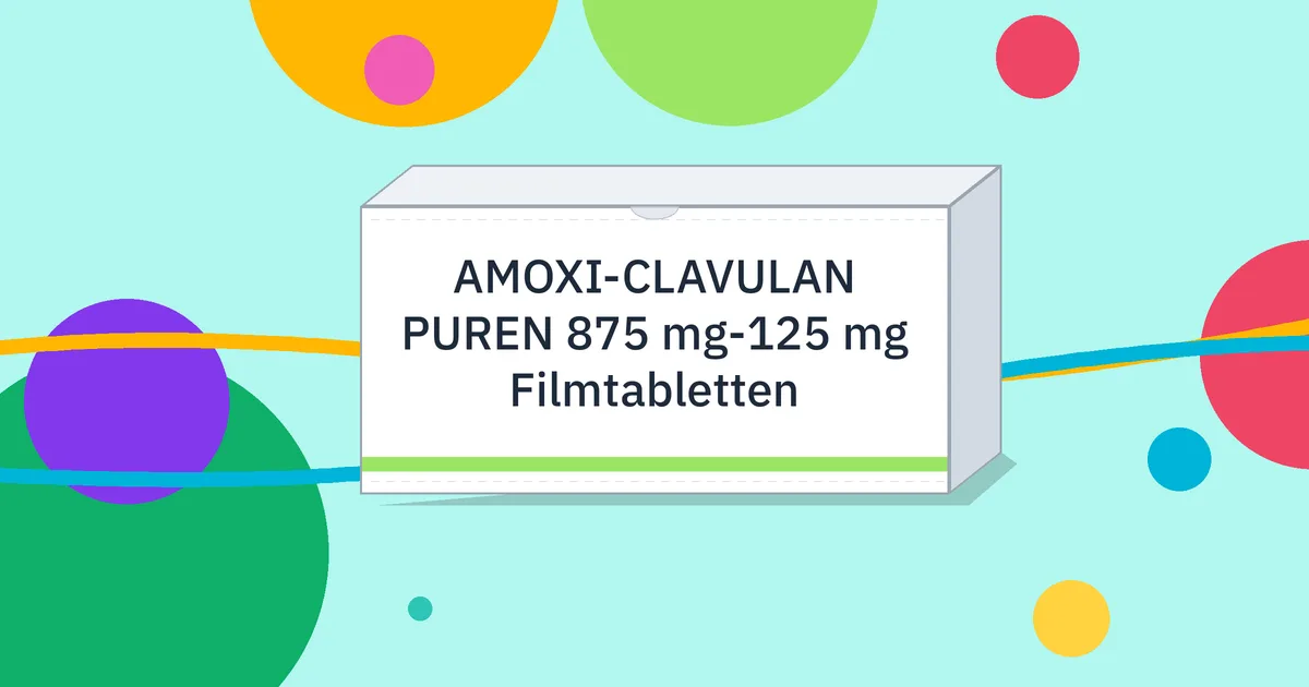 Symbolbild: Packung mit der Aufschrift AMOXI-CLAVULAN PUREN 875 mg-125 mg Filmtabletten (PZN 20467645) – Verfügbarkeit und Bezug in Apotheken in Frankfurt am Main