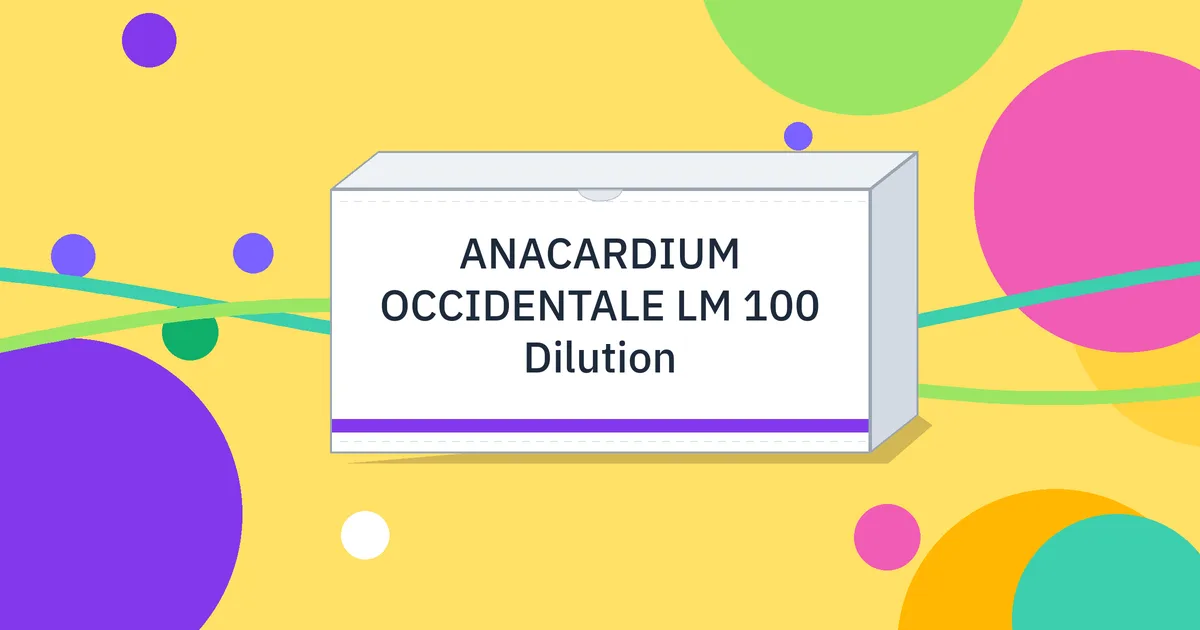 Symbolbild: Packung mit der Aufschrift ANACARDIUM OCCIDENTALE LM 100 Dilution (PZN 13327702) – Verfügbarkeit und Bezug in Apotheken in Frankfurt am Main