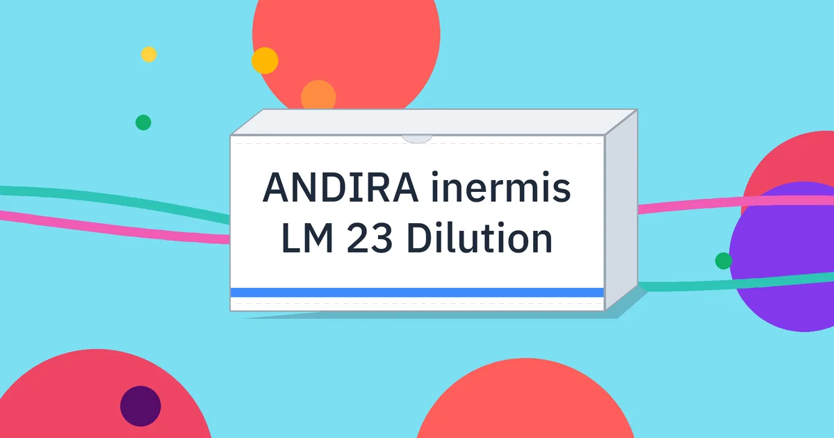 Symbolbild: Packung mit der Aufschrift ANDIRA inermis LM 23 Dilution (PZN 13329397) – Verfügbarkeit und Bezug in Apotheken in Frankfurt am Main