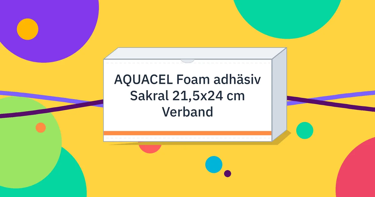 Symbolbild: Packung mit der Aufschrift AQUACEL Foam adhäsiv Sakral 21,5x24 cm Verband (PZN 12642063) – Verfügbarkeit und Bezug in Apotheken in Frankfurt am Main