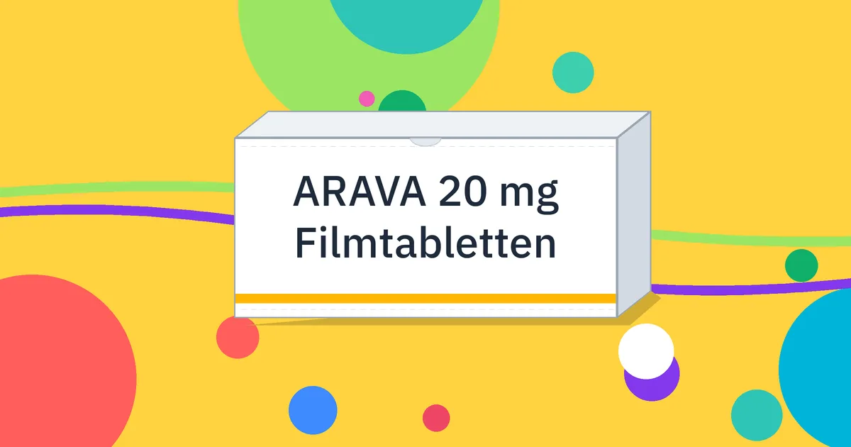Symbolbild: Packung mit der Aufschrift ARAVA 20 mg Filmtabletten (PZN 00575551) – Verfügbarkeit und Bezug in Apotheken in Frankfurt am Main