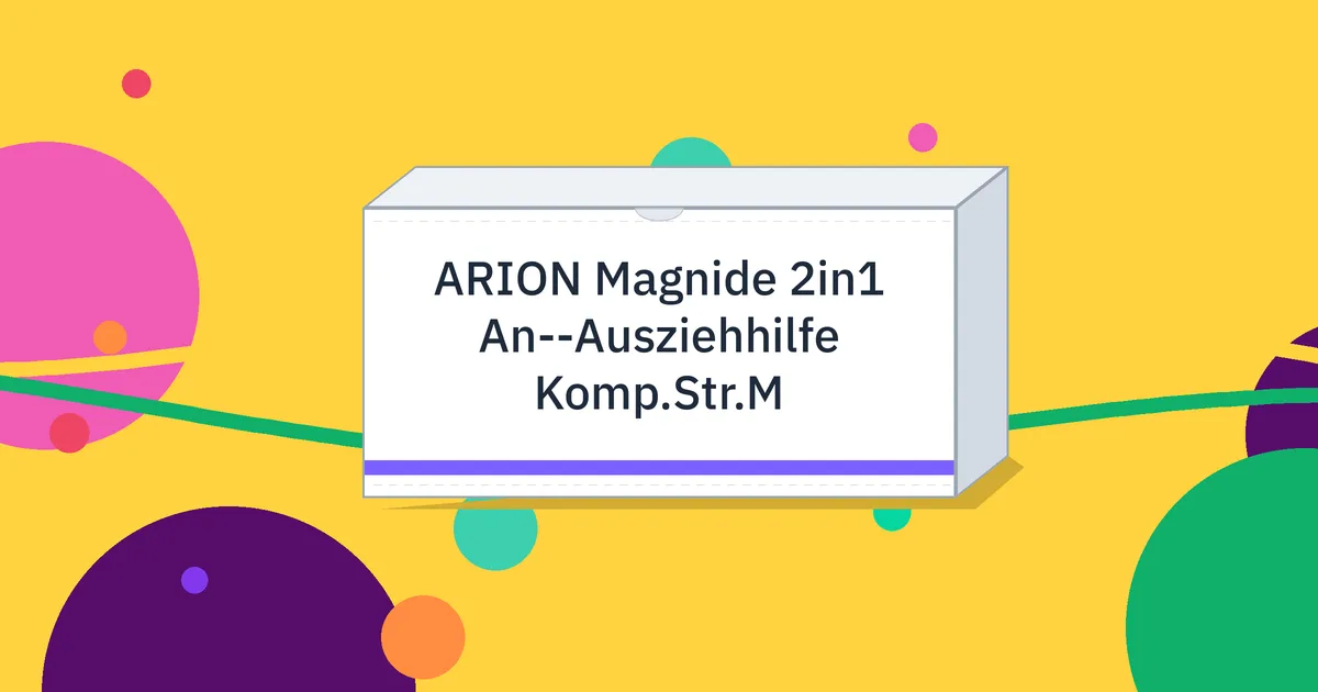 Symbolbild: Packung mit der Aufschrift ARION Magnide 2in1 An--Ausziehhilfe Komp.Str.M (PZN 19230091) – Verfügbarkeit und Bezug in Apotheken in Frankfurt am Main