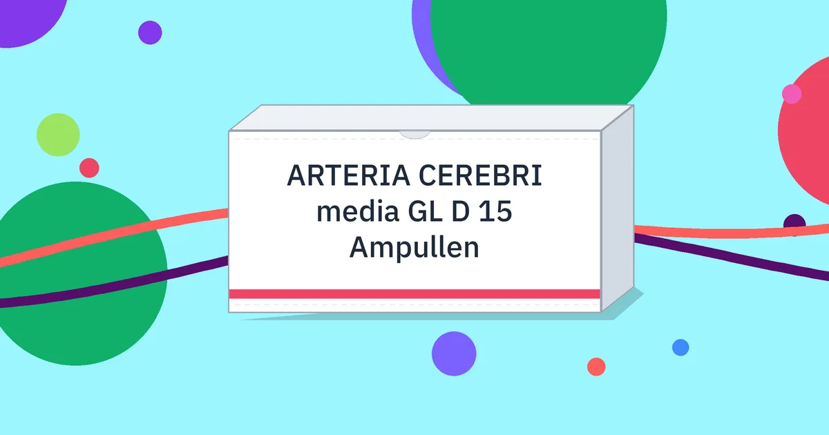 Symbolbild: Packung mit der Aufschrift ARTERIA CEREBRI media GL D 15 Ampullen (PZN 02903947) – Verfügbarkeit und Bezug in Apotheken in Frankfurt am Main
