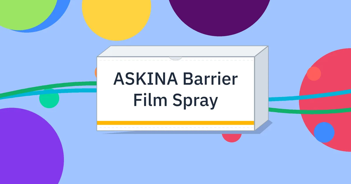 Symbolbild: Packung mit der Aufschrift ASKINA Barrier Film Spray (PZN 08482748) – Verfügbarkeit und Bezug in Apotheken in Frankfurt am Main