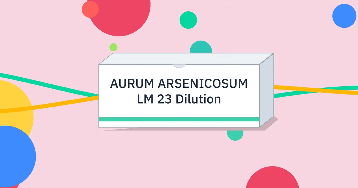 Symbolbild: Packung mit der Aufschrift AURUM ARSENICOSUM LM 23 Dilution (PZN 12783467) – Verfügbarkeit und Bezug in Apotheken in Frankfurt am Main