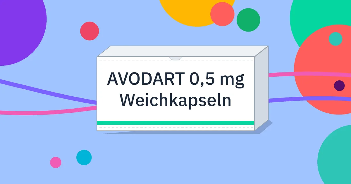 Symbolbild: Packung mit der Aufschrift AVODART 0,5 mg Weichkapseln (PZN 03202916) – Verfügbarkeit und Bezug in Apotheken in Frankfurt am Main