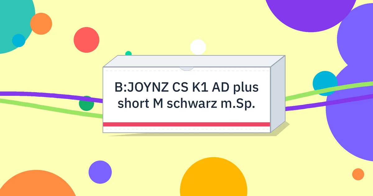 Symbolbild: Packung mit der Aufschrift B:JOYNZ CS K1 AD plus short M schwarz m.Sp. (PZN 20527695) – Verfügbarkeit und Bezug in Apotheken in Frankfurt am Main