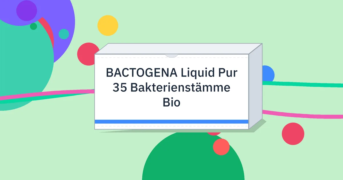 Symbolbild: Packung mit der Aufschrift BACTOGENA Liquid Pur 35 Bakterienstämme Bio (PZN 20367702) – Verfügbarkeit und Bezug in Apotheken in Frankfurt am Main