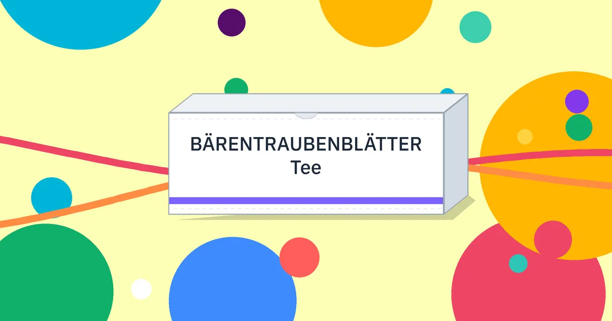 Symbolbild: Packung mit der Aufschrift BÄRENTRAUBENBLÄTTER Tee (PZN 18155128) – Verfügbarkeit und Bezug in Apotheken in Frankfurt am Main